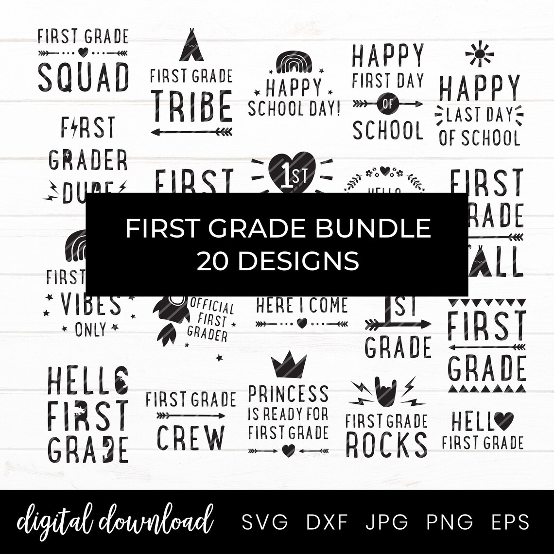 First Grade Svg Bundle for Cricut Machine Back to School - Etsy