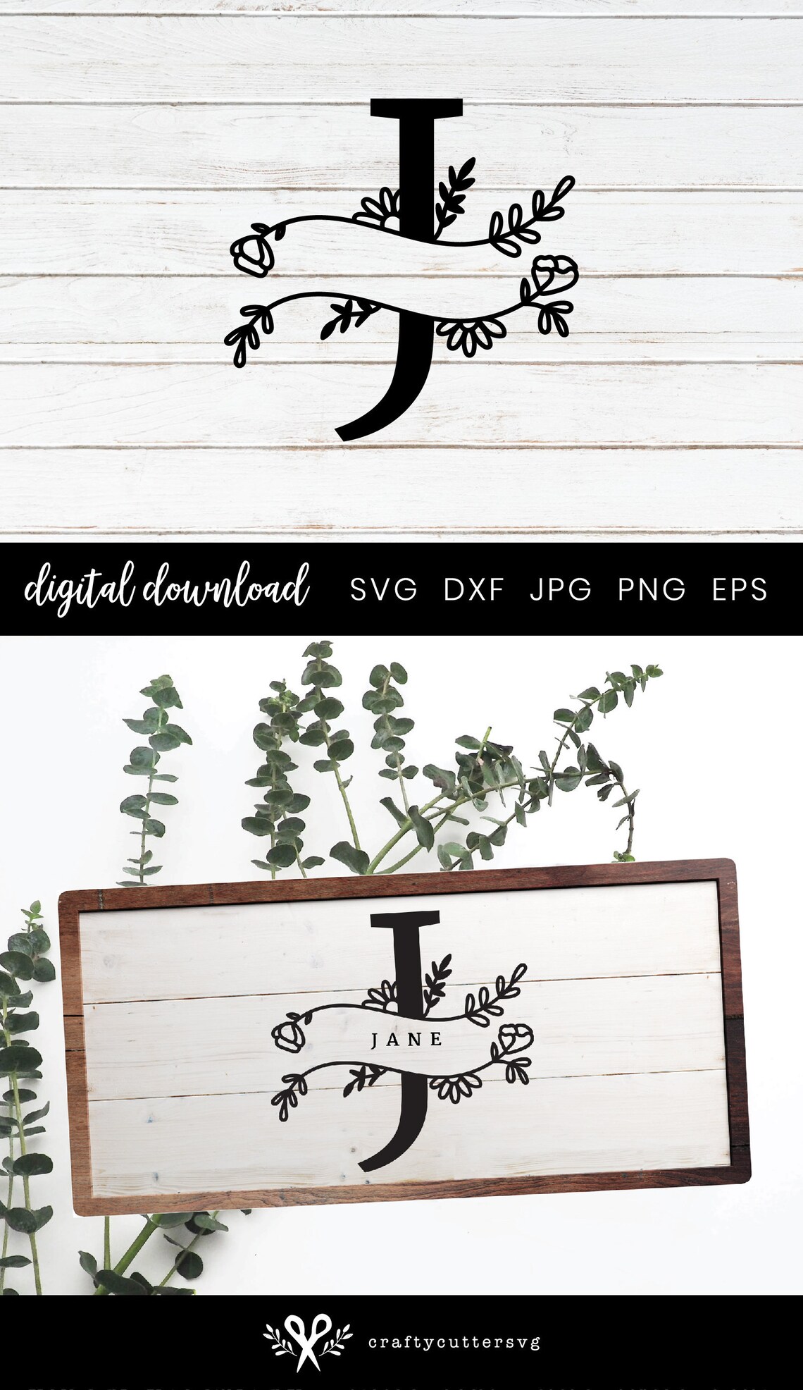 J Monogram Split Alphabet Letter Split Monogram Cut File - Etsy