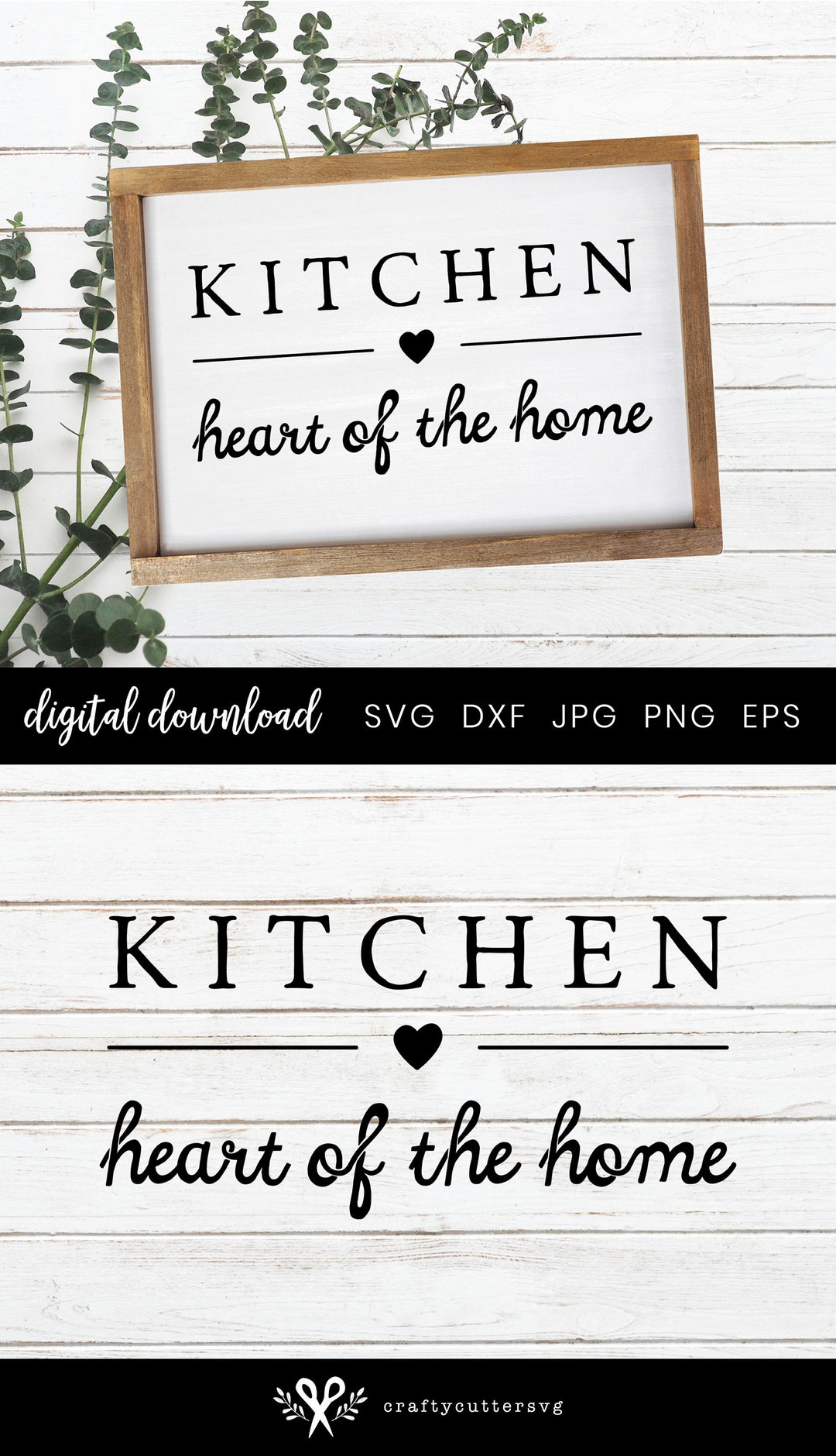 Kitchen Heart of the Home Sign Svg, Tea Towel Svg, Farmhouse Sign ...