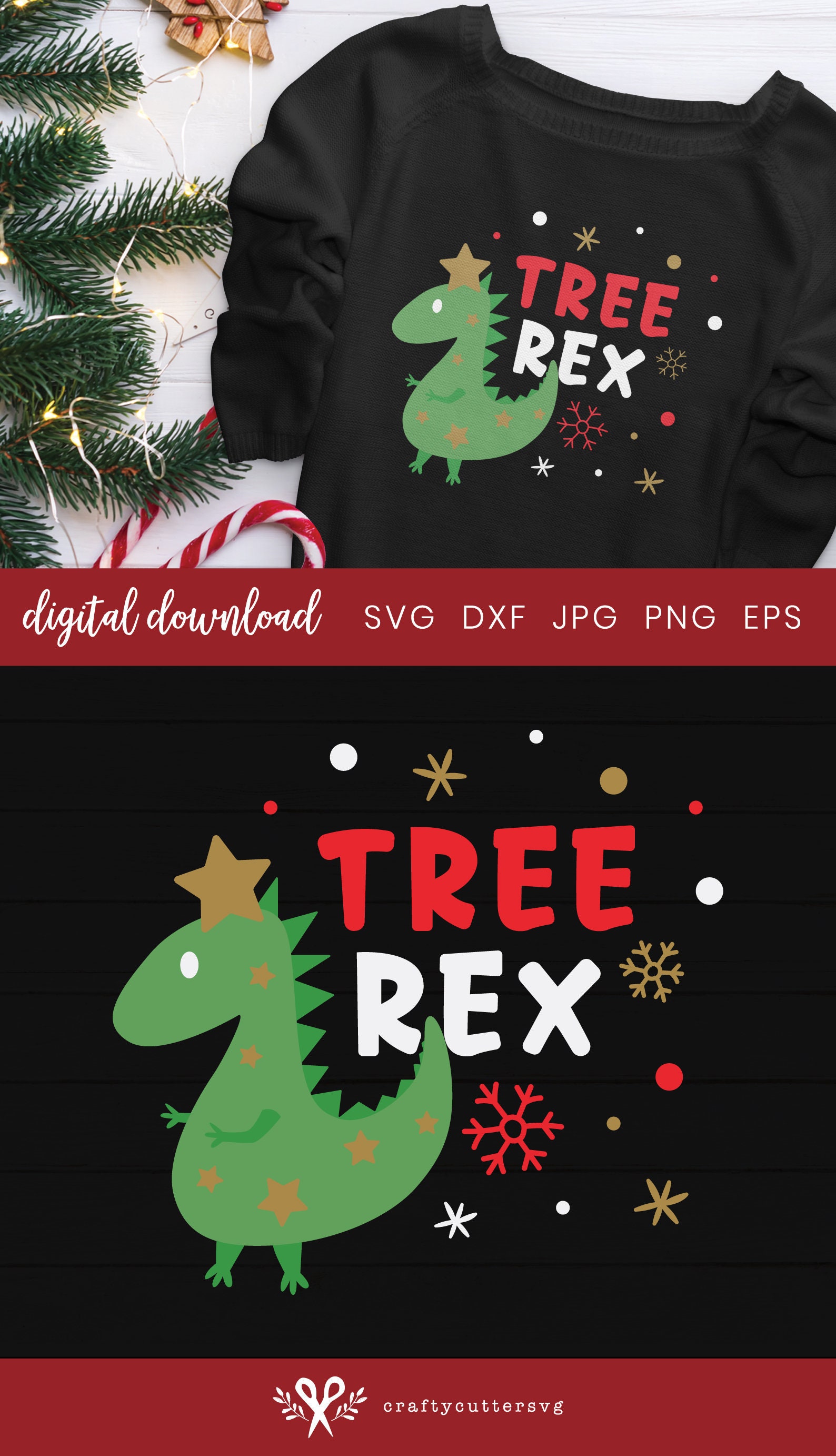 Tree Rex Svg Christmas Shirts for Boys and Girls Christmas - Etsy
