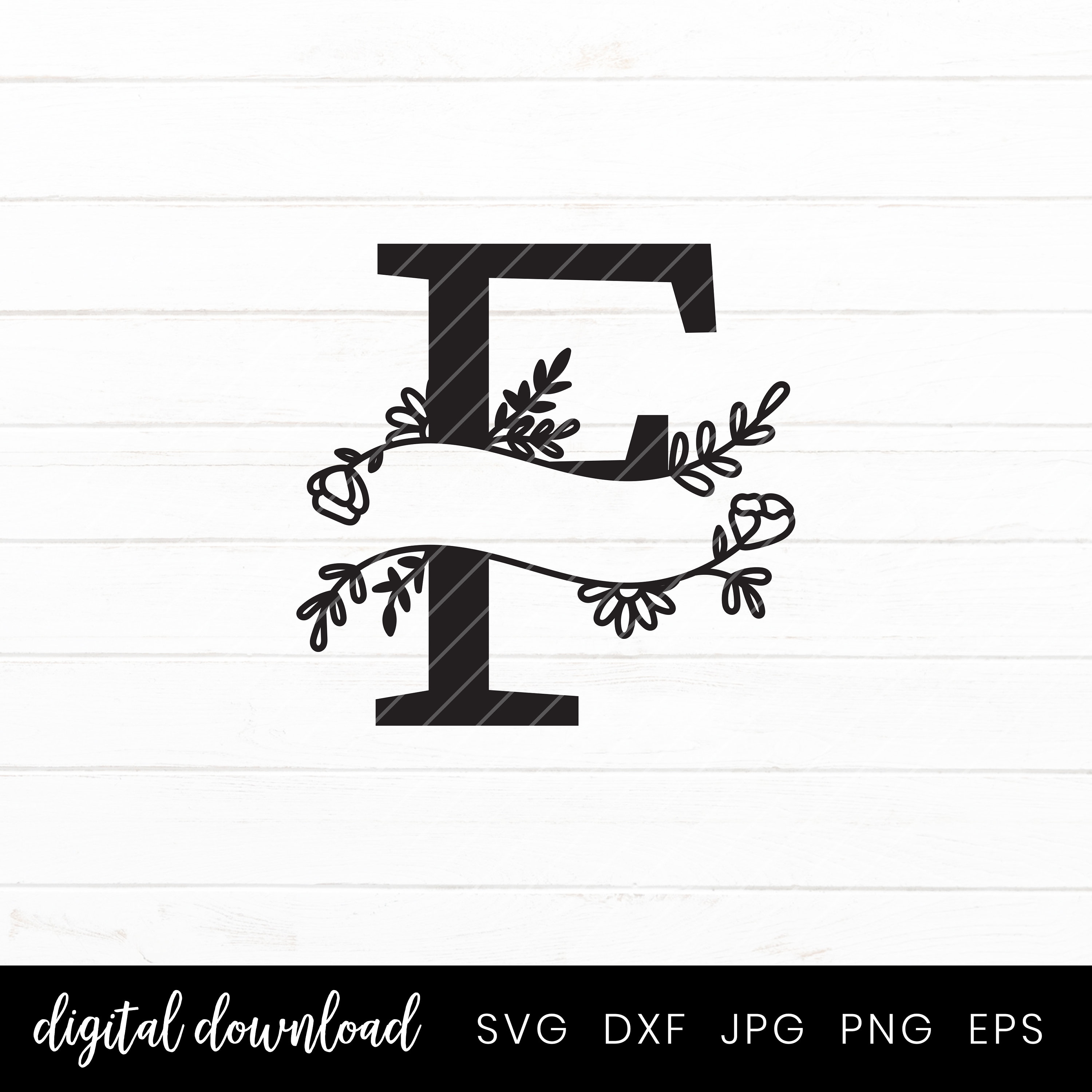 F Monogram Split Alphabet Letter Split Monogram Cut File | Etsy