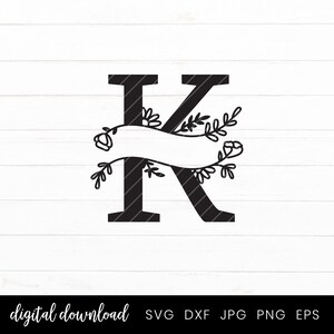 K Monogram Split Alphabet Letter, Split Monogram Cut File, Split ...