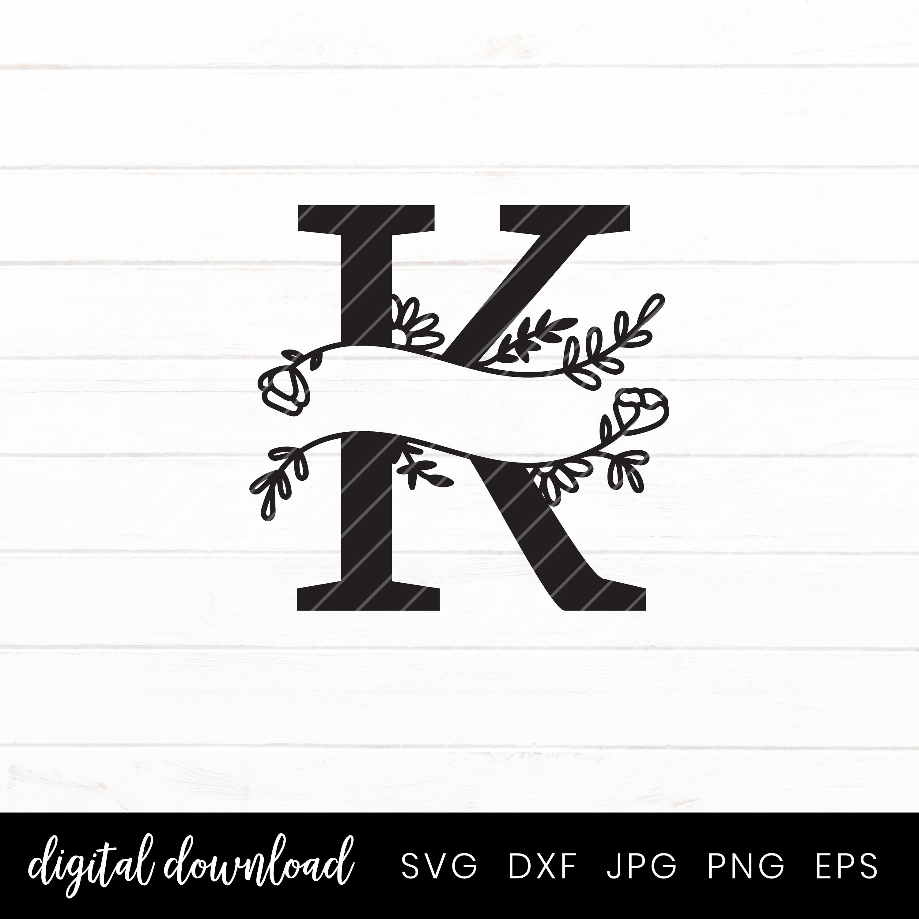 K Monogram Split Alphabet Letter, Split Monogram Cut File, Split ...