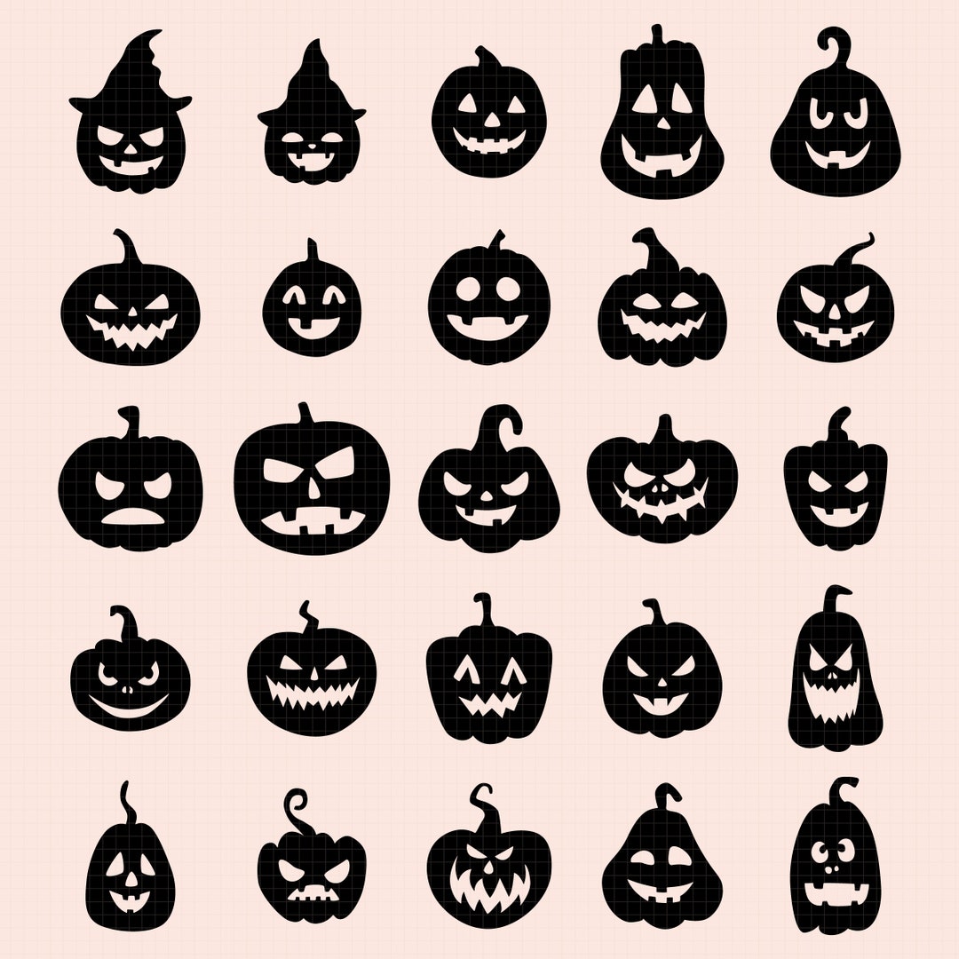 Pumpkin Clipart Svg Files, Jack O Lantern Png File, Halloween Clipart ...