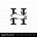 H Monogram Split Alphabet Letter, Split Monogram Cut File, Split ...