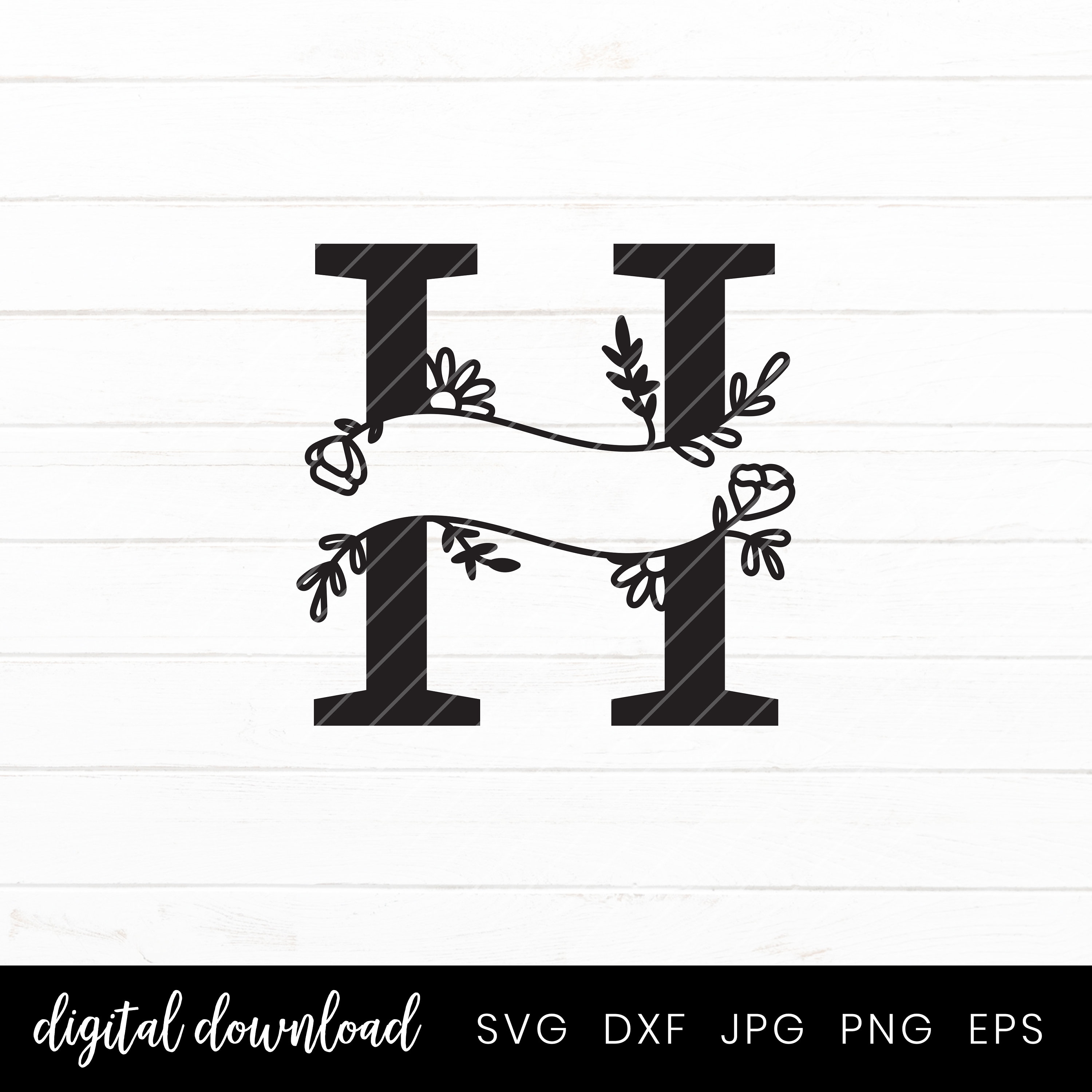 H Monogram Split Alphabet Letter Split Monogram Cut File | Etsy