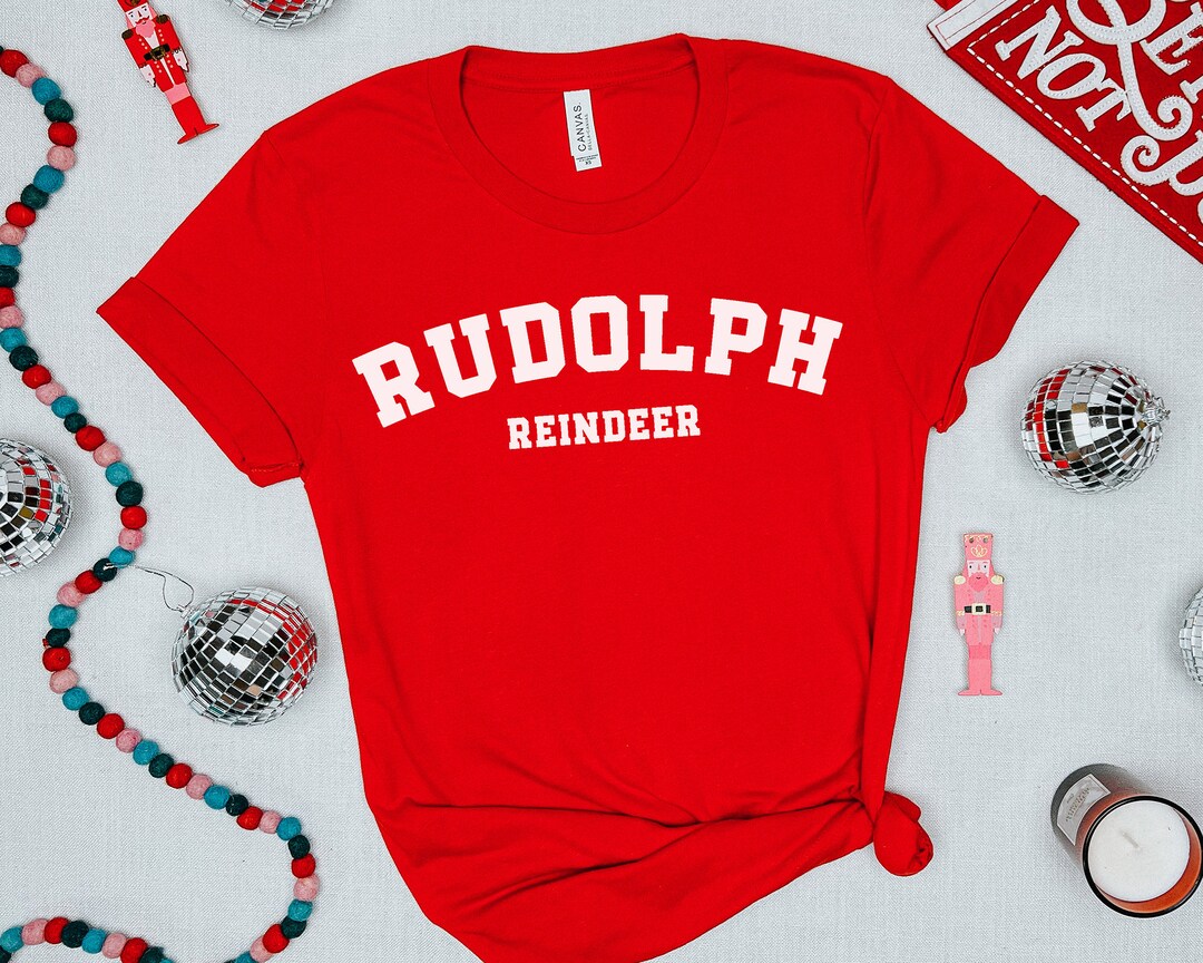 Rudolph Svg, Christmas Svg, Varsity Svg, Reindeer Svg, Trendy Christmas ...