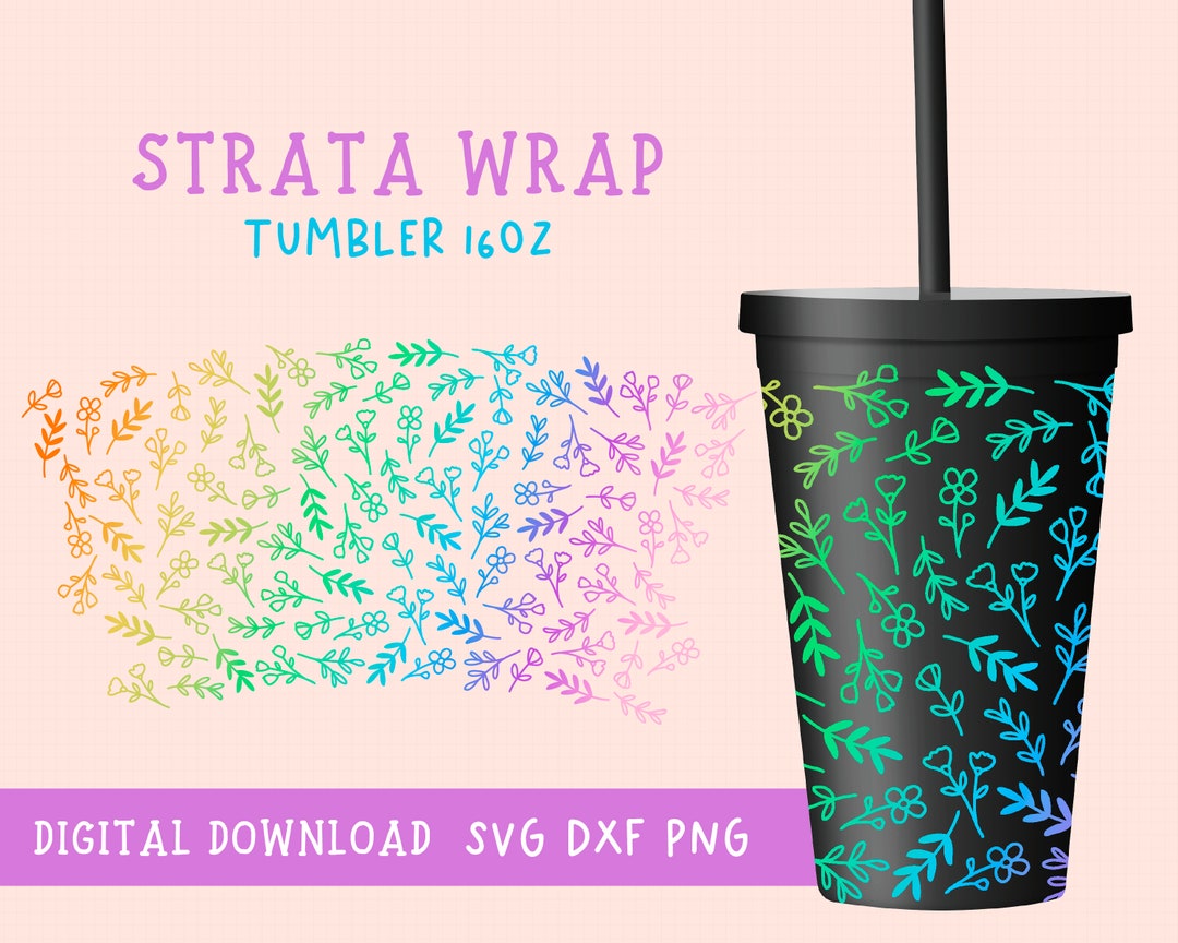 Floral Svg, Flower Full Wrap, Tumbler Wrap, Flower Pattern Svg, Strata ...