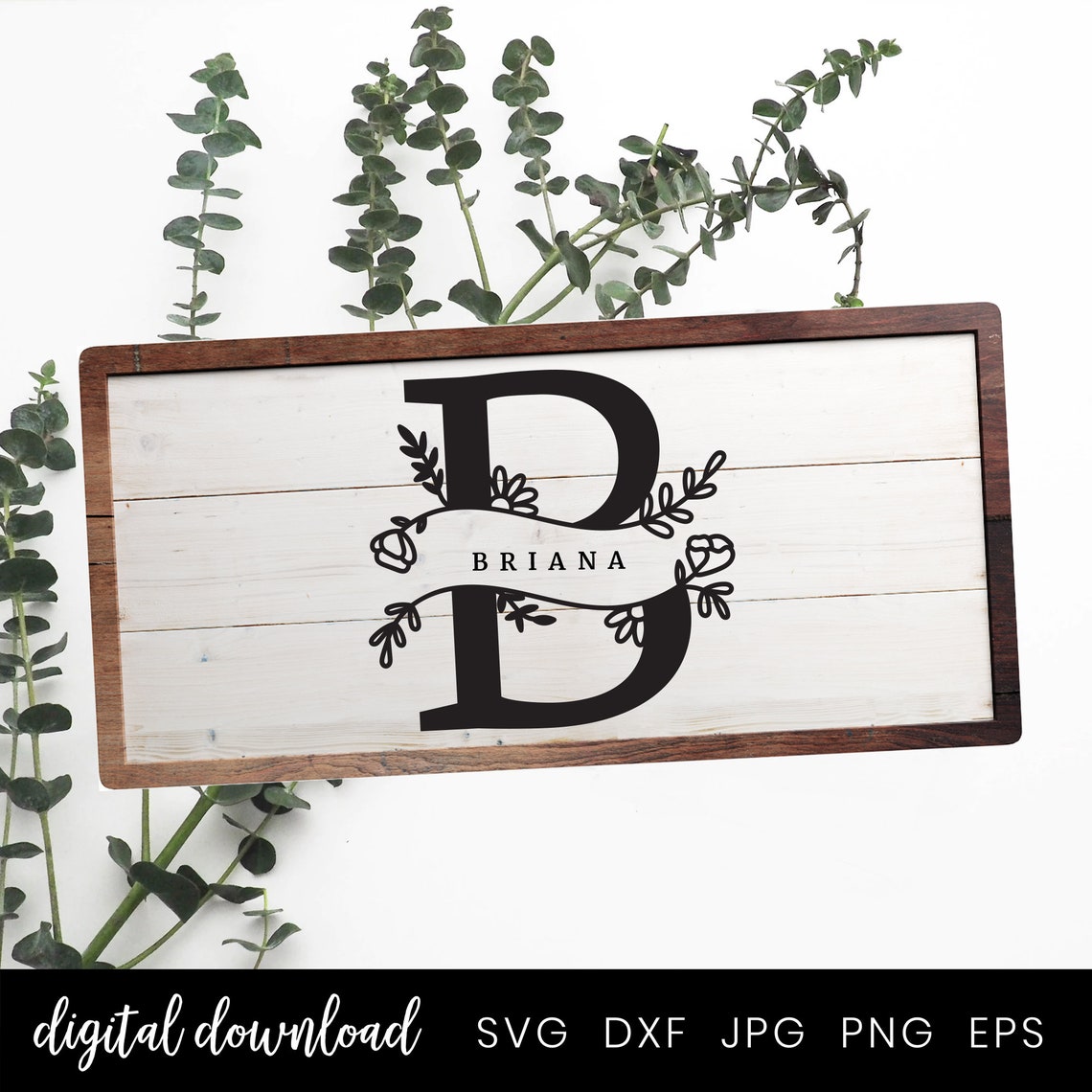 B Monogram Split Alphabet Letter Split Monogram Cut File - Etsy