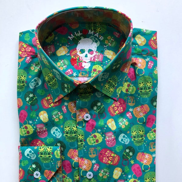 Skull Button up Shirt - Etsy
