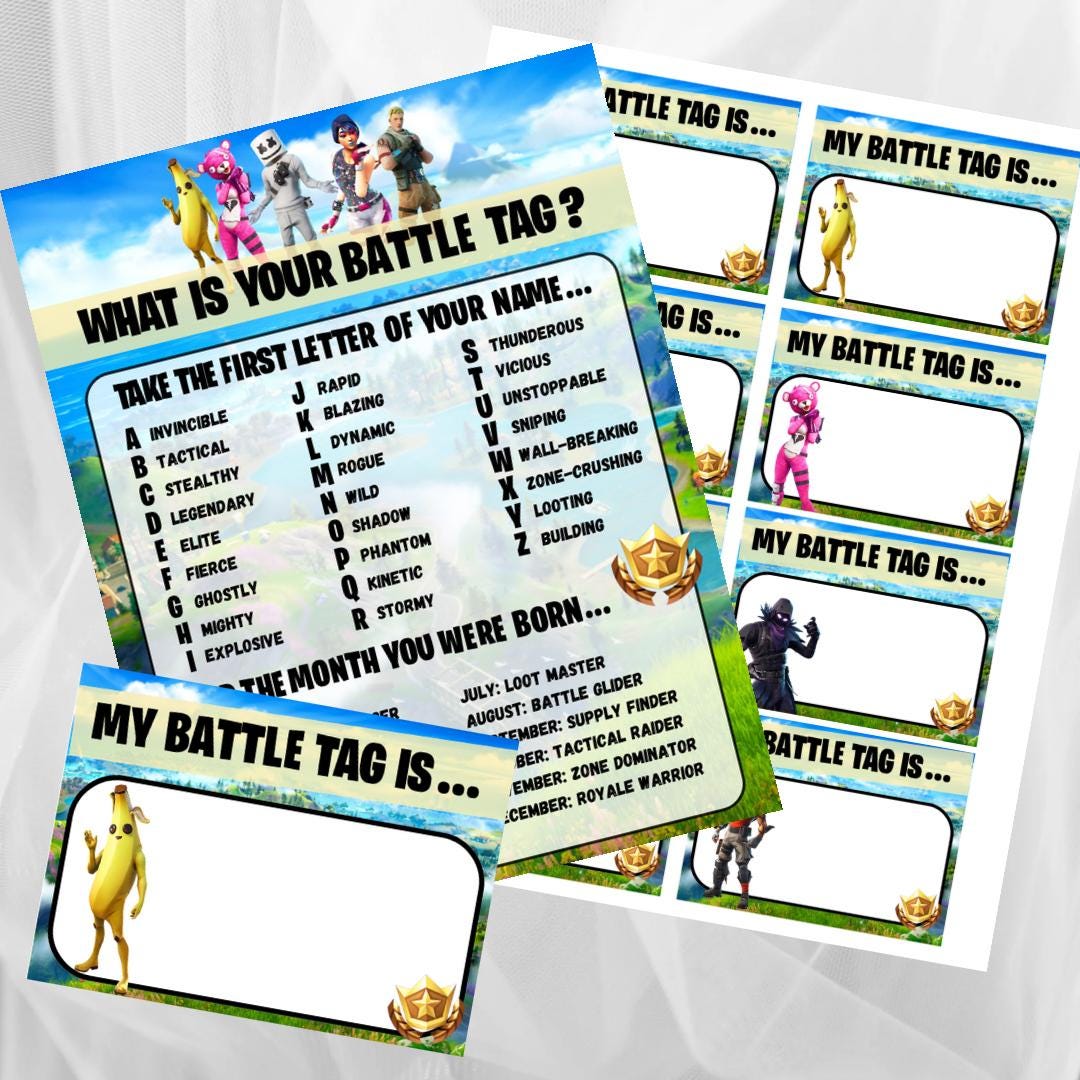 Fort Game Battle Name | What’s Your Battle Name Printable | Gamer Party ...