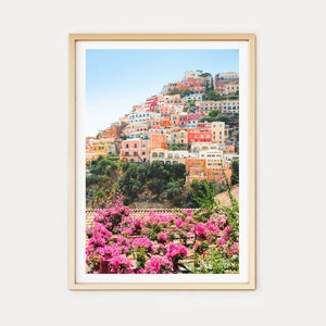 Positano Wall Art // Positano Pastel Houses(positano Prints, Italy Art ...