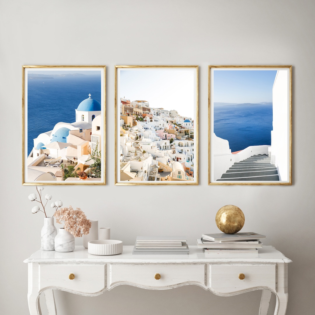 Greece Print Set of 3 // "blue Views" (greek Island Travel Photography ...