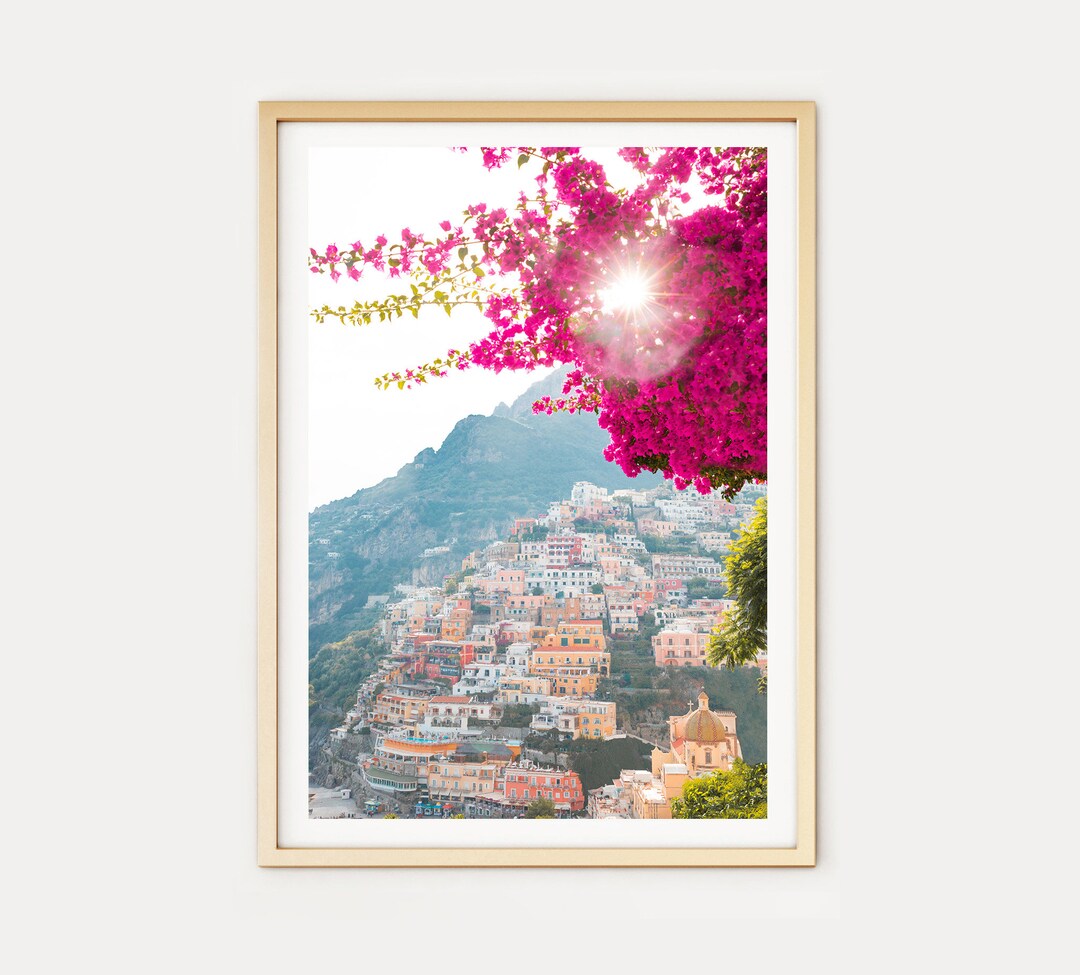 Positano Wall Art // Positano Sunset Sparkle (positano Prints, Italy ...