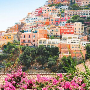 Positano Wall Art // Positano Pastel Houses(positano Prints, Italy Art ...