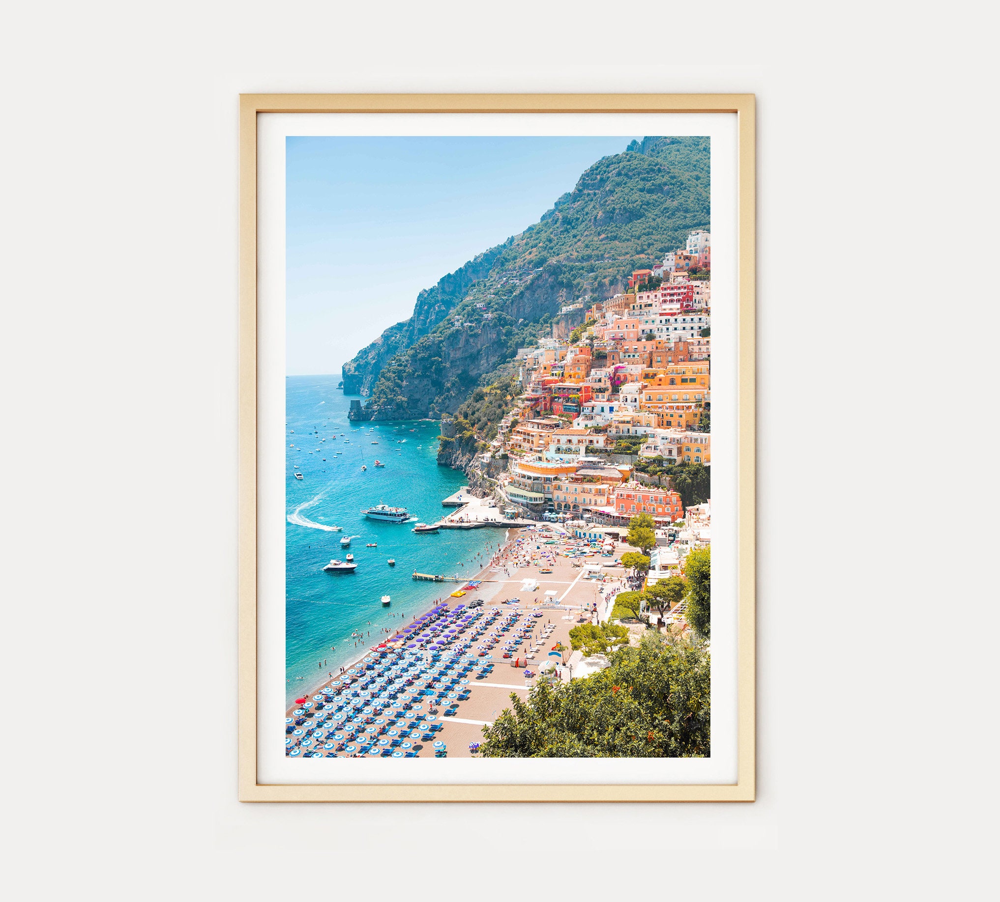 Positano Wall Art // Positano Beach (positano Prints, Italy Art Prints ...