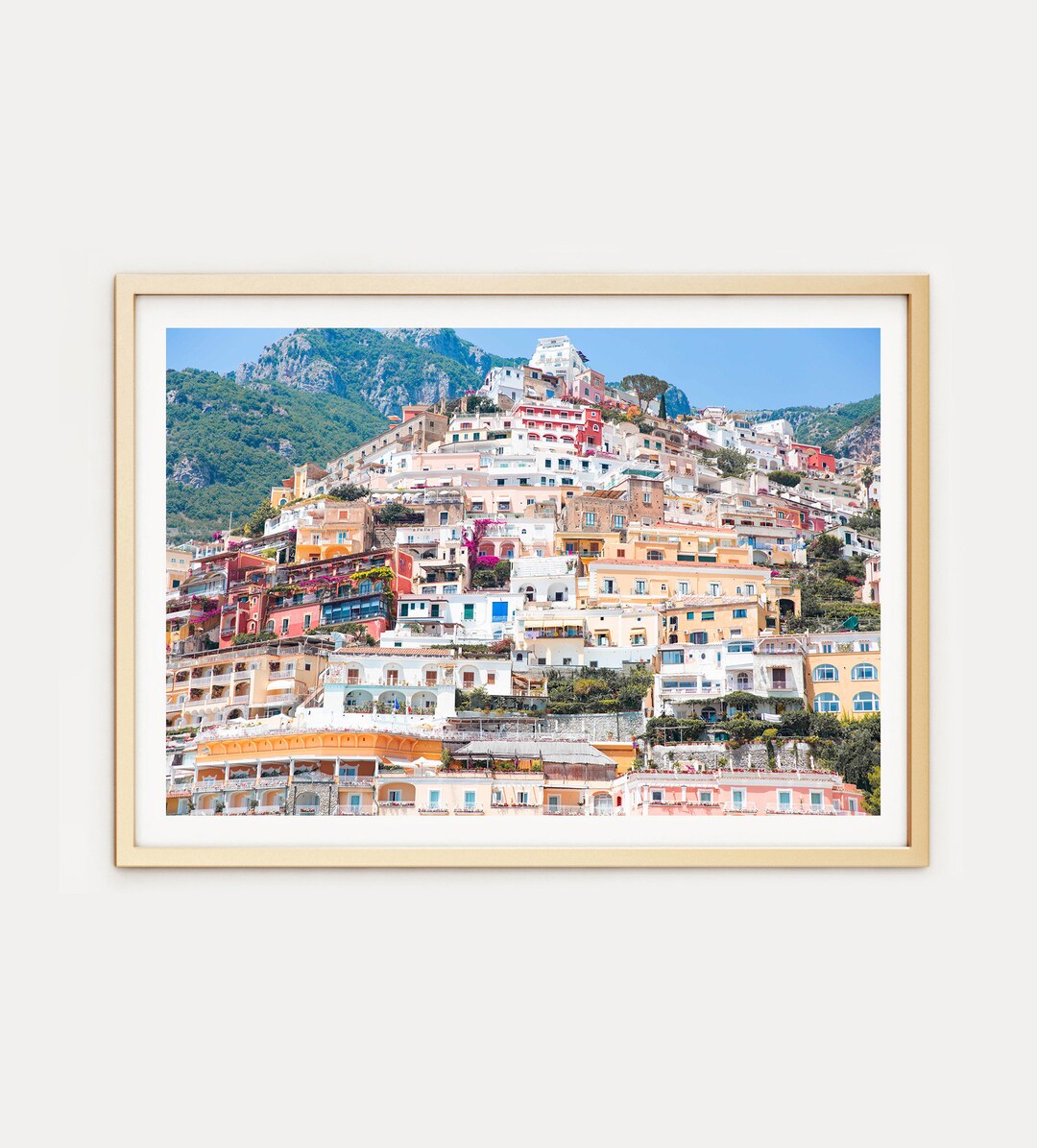 Positano Wall Art // Pastel Houses (positano Prints, Italy Art Prints ...