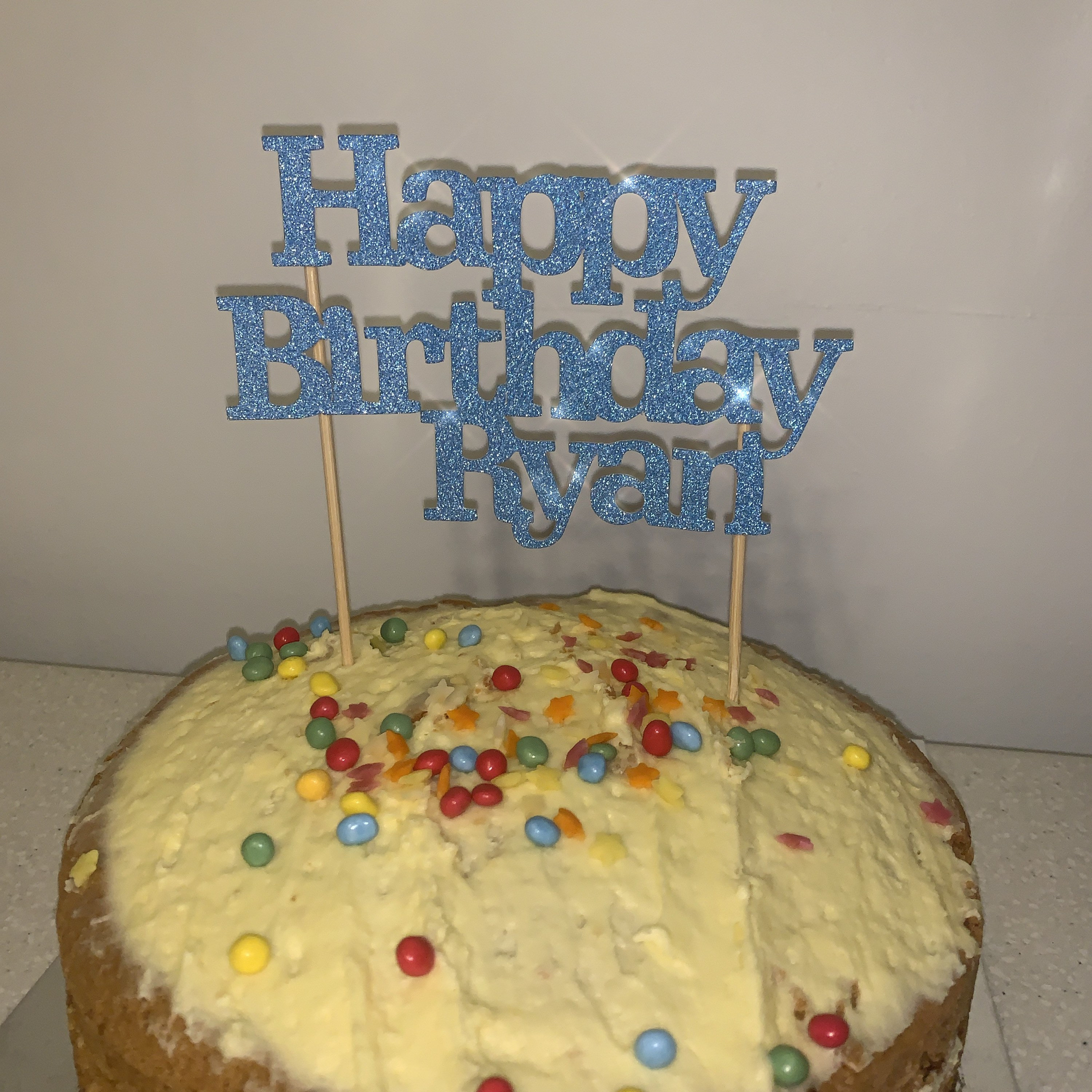 Custom Personalised Glitter Cake Topper - Etsy UK