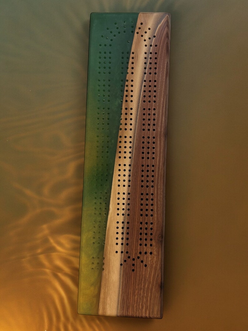 Live Edge Walnut and Epoxy Cribbage Board - Etsy