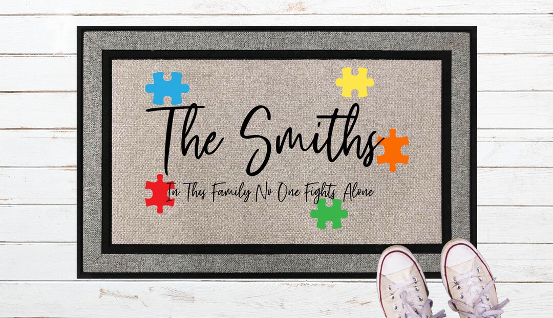 Personalized Autism Door Mat, Customized Autism Awareness Door Mat ...