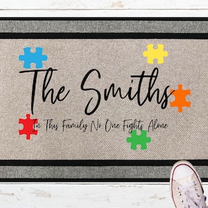 Personalized Autism Door Mat, Customized Autism Awareness Door Mat ...