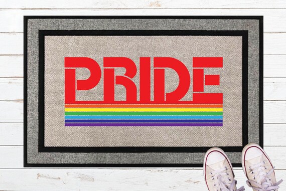 Pride Door Mat LGBTQ Pride Door Mat Rainbow Doormat | Etsy