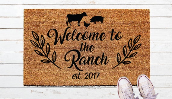 Welcome to the Ranch Door Mat Indoor and Outdoor Custom - Etsy