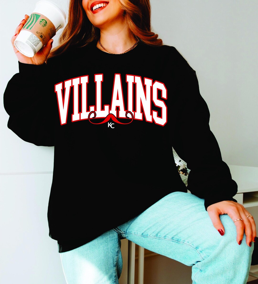 KC Villains, Kansas City Football Villains, KC Football Crewnecks - Etsy