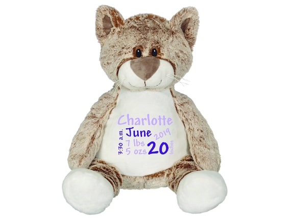 Fuzzy Cat Custom Stuffed Animal Personalized Baby Gift - Etsy
