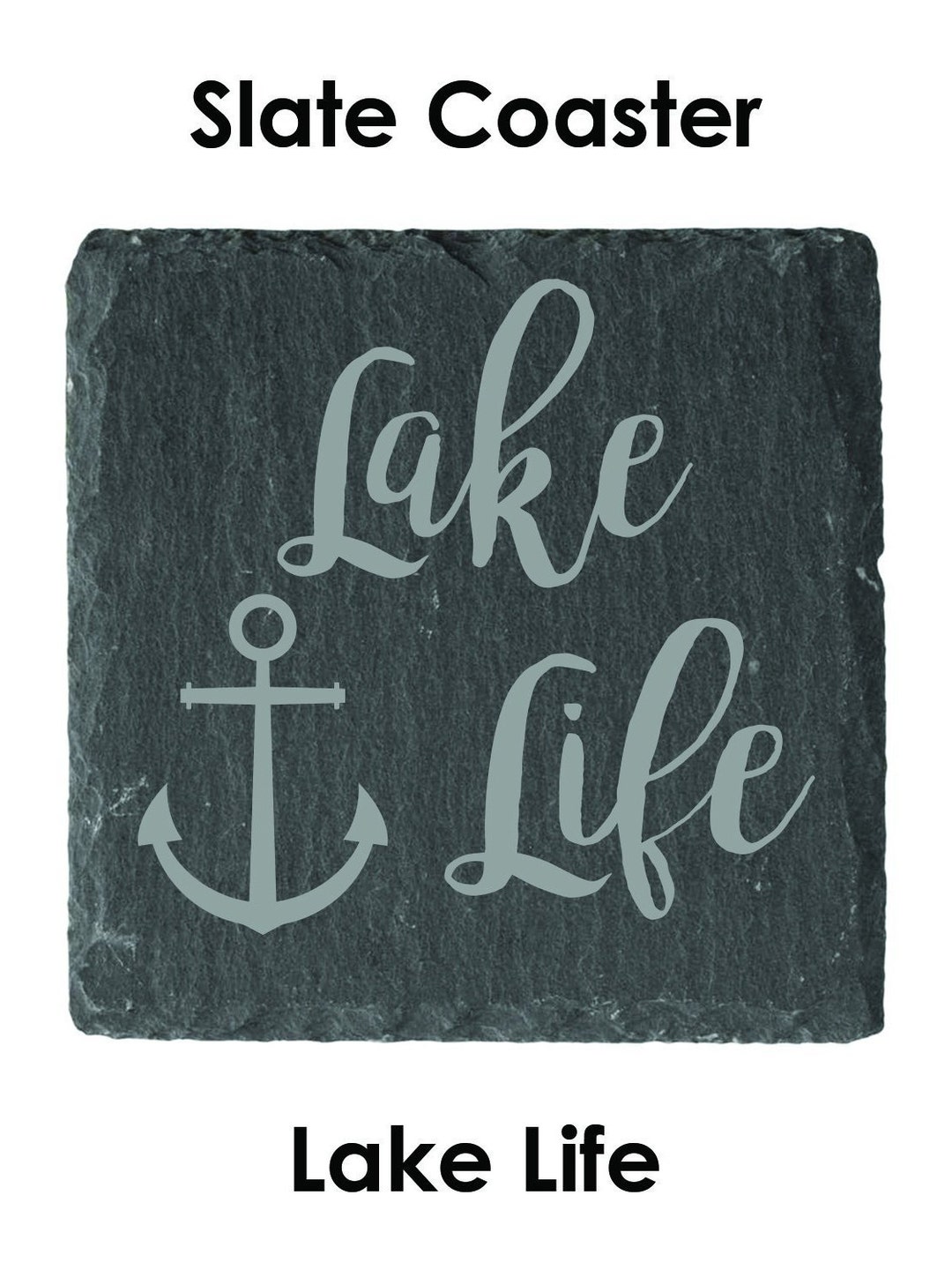 Lake Life Coasters, Set of 4 Slate Coasters, Lake House Decor - Etsy