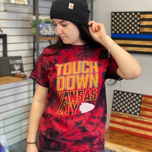Touchdown Kansas City Tee, Tie Dye Kansas City Tee, Chiefs Tee - Etsy
