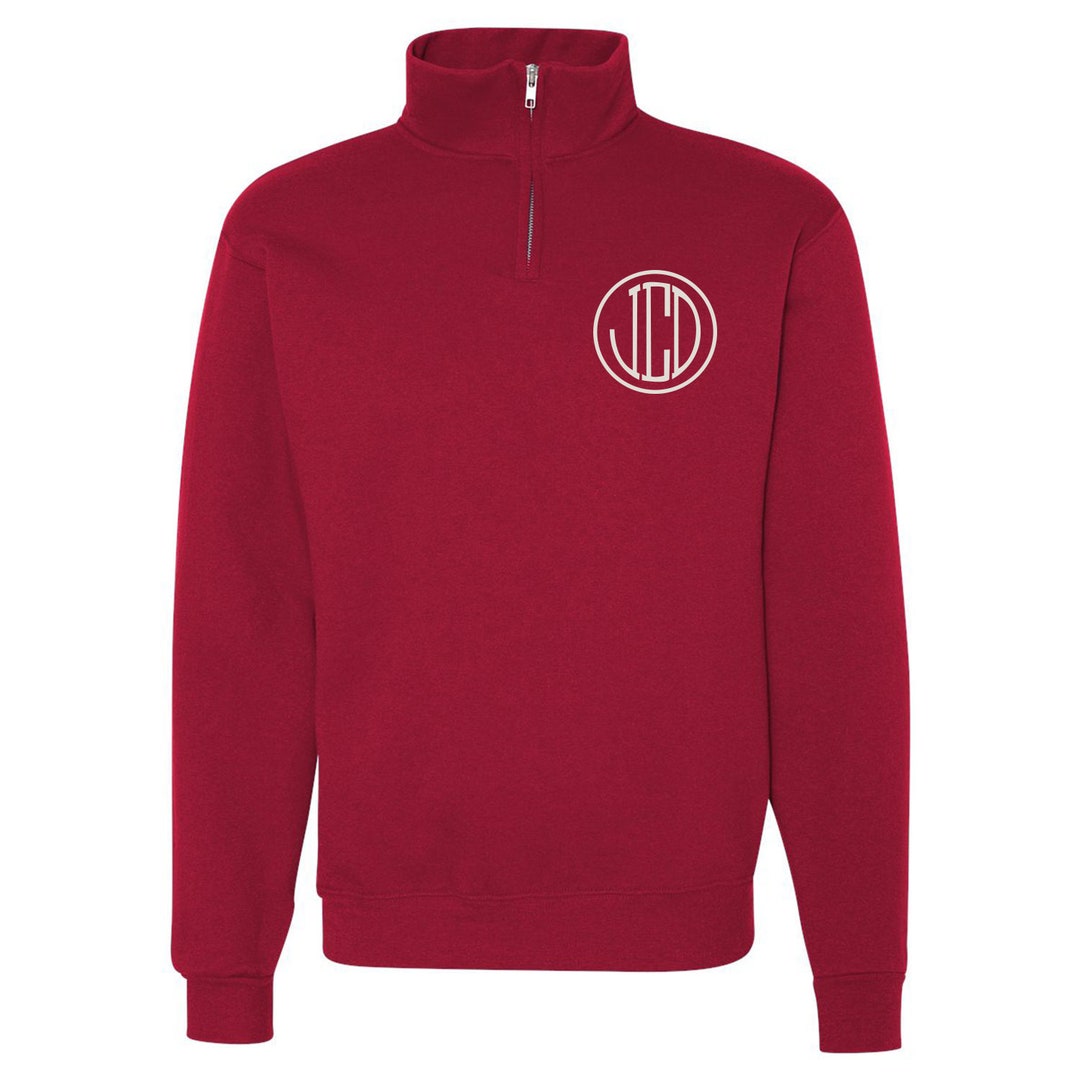 Embroidered Monogram 1/4 Zip, Custom Pullover, Monogrammed Pullover ...