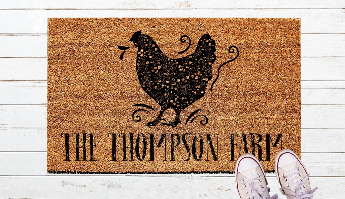 Chicken Farm Doormat Indoor and Outdoor Doormat Chicken - Etsy