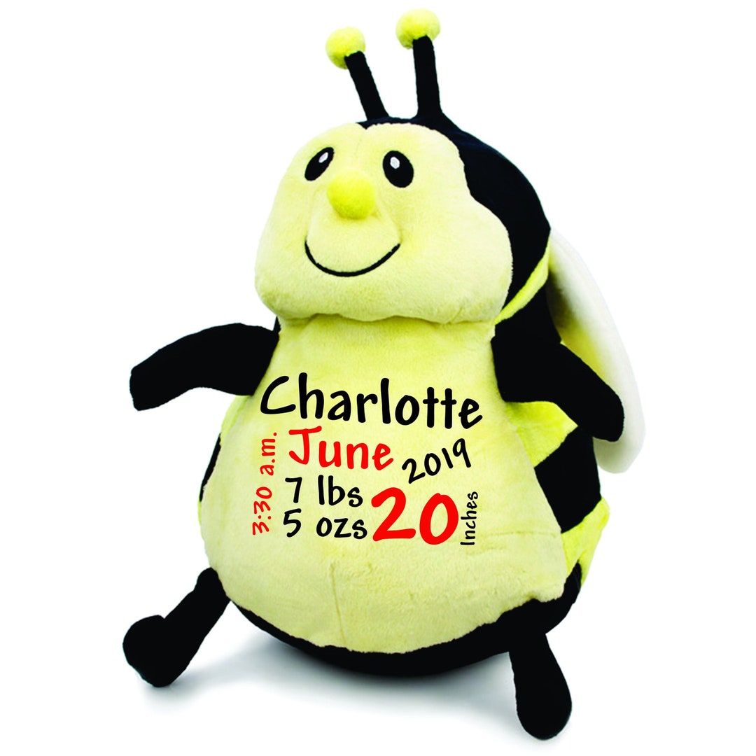 Bumble Bee Stuffed Animal, Embroidered Buddy, Customized Baby Gift - Etsy