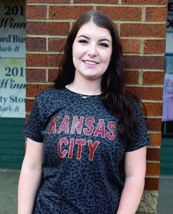 Kansas City Spangle Women s Tee Leopard Ladies Tee Kansas City T shirt Etsy