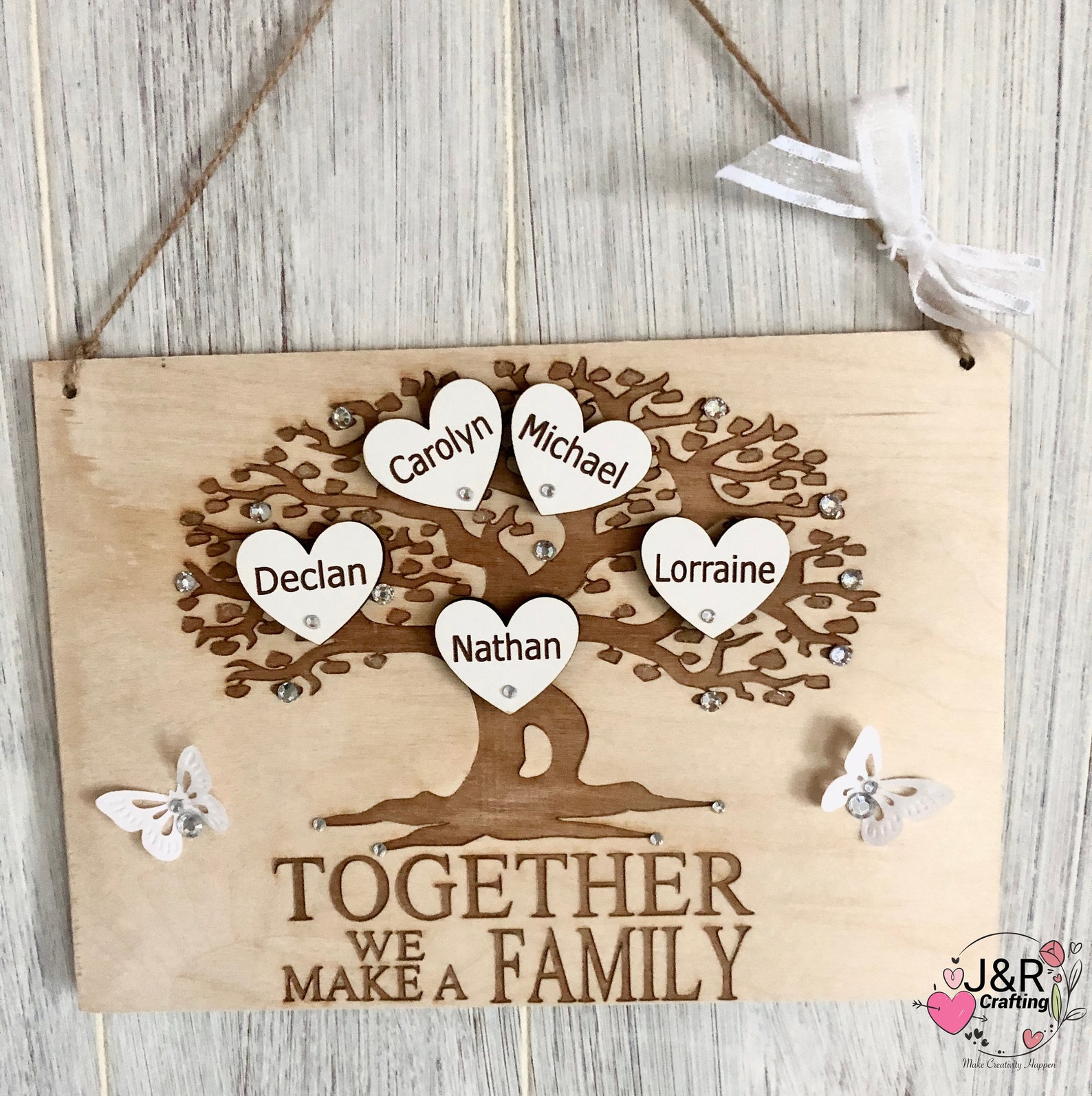 Personalised Family Tree Hanging Plaque Sign Wall Keepsake | Etsy