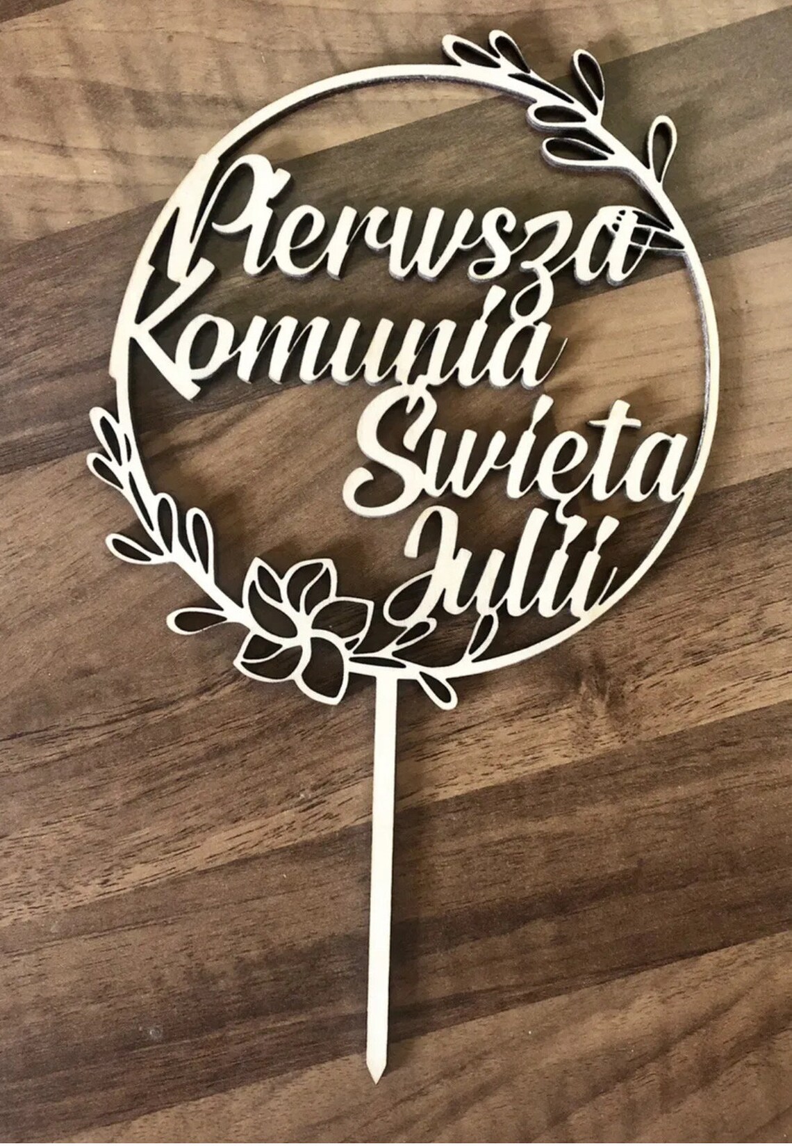 Pierwsza Komunia Swieta, First Holy Communion, Wooden Cake Topper-any ...