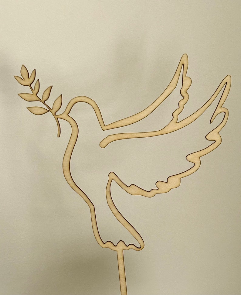 Pigeon-wooden Cake Topper, First Holy Communion , Christening ...