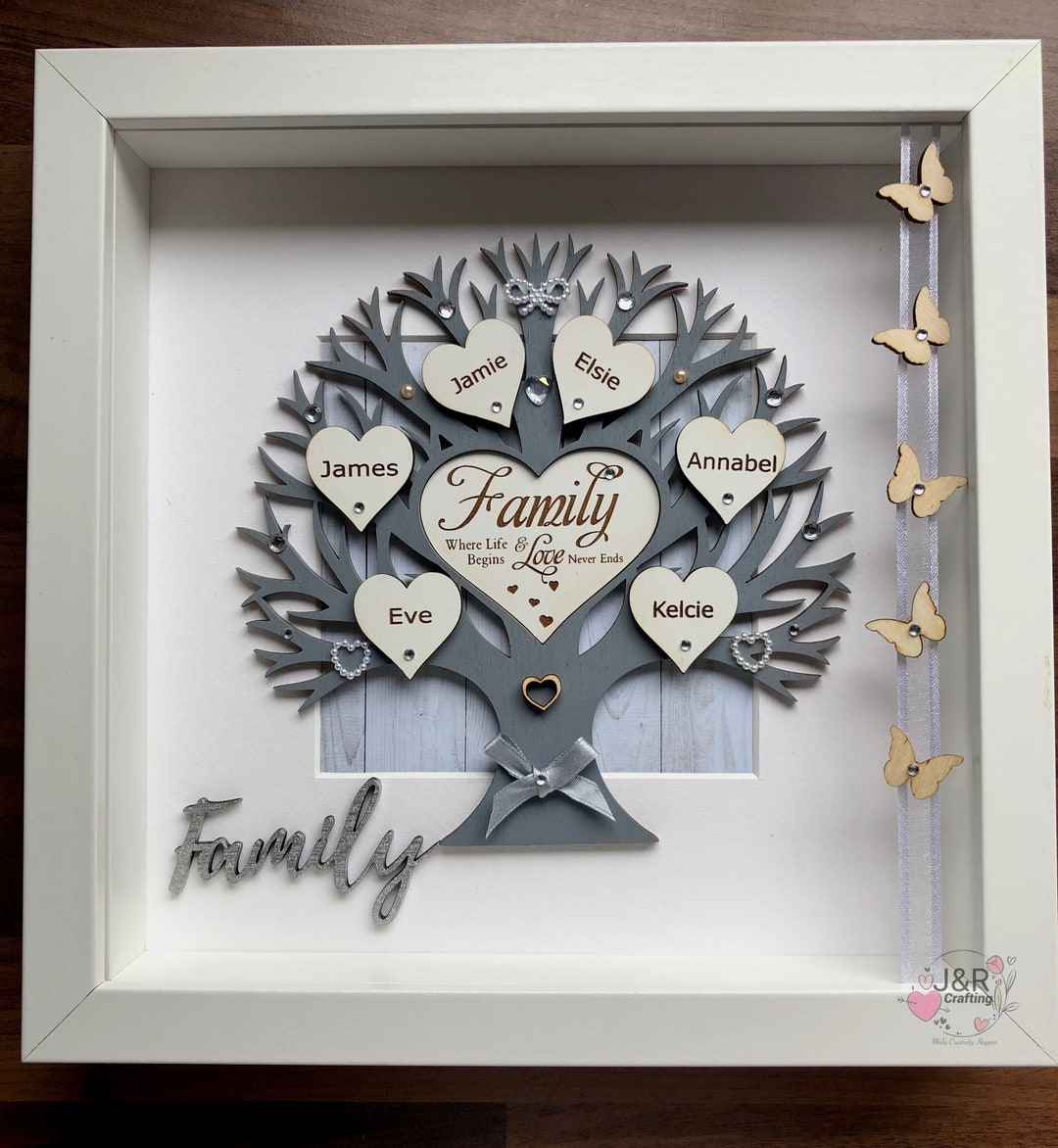Personalised Family Tree,3d Box Frame. - Etsy