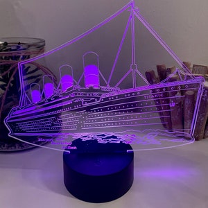 Titanic Boat Night Light Decor Lamp 16 Colors Changing, Titanic ...