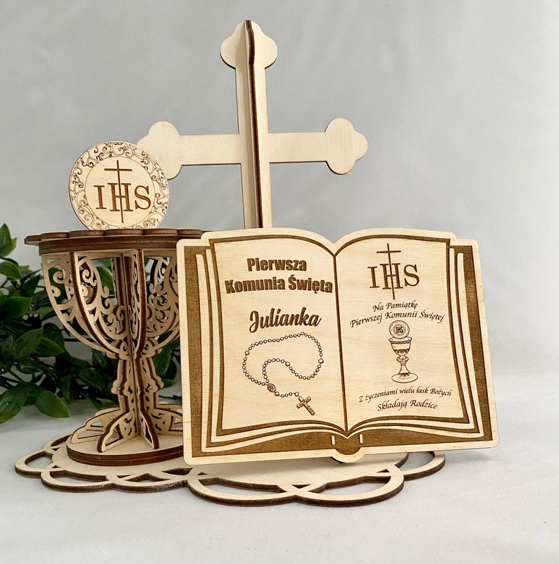 Personalised First Holy Communion Stand , Wooden Gift Set - Etsy