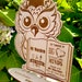 Personalised Teacher Gift , Wooden Owl, Teacher Wooden Keepsake, Owl ...