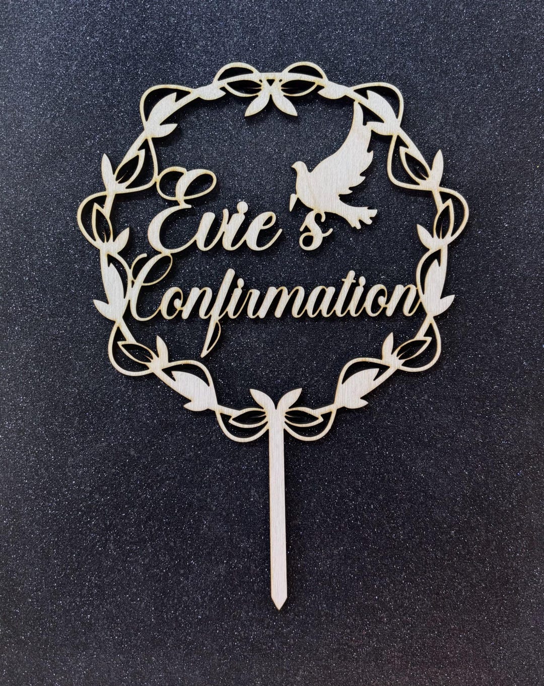 Confirmation Wooden Cake Topper Personalised Cake Topper Christening ...