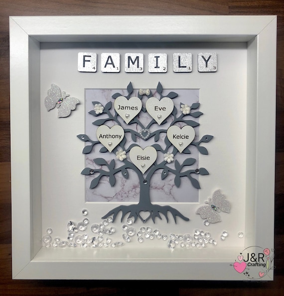 PERSONALISED FAMILY TREE 3D Box Framebirthdaygift | Etsy