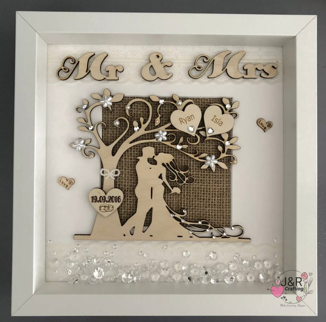 Personalised Wedding 3D Box Frame,wedding Gift, Personalised Gift for ...