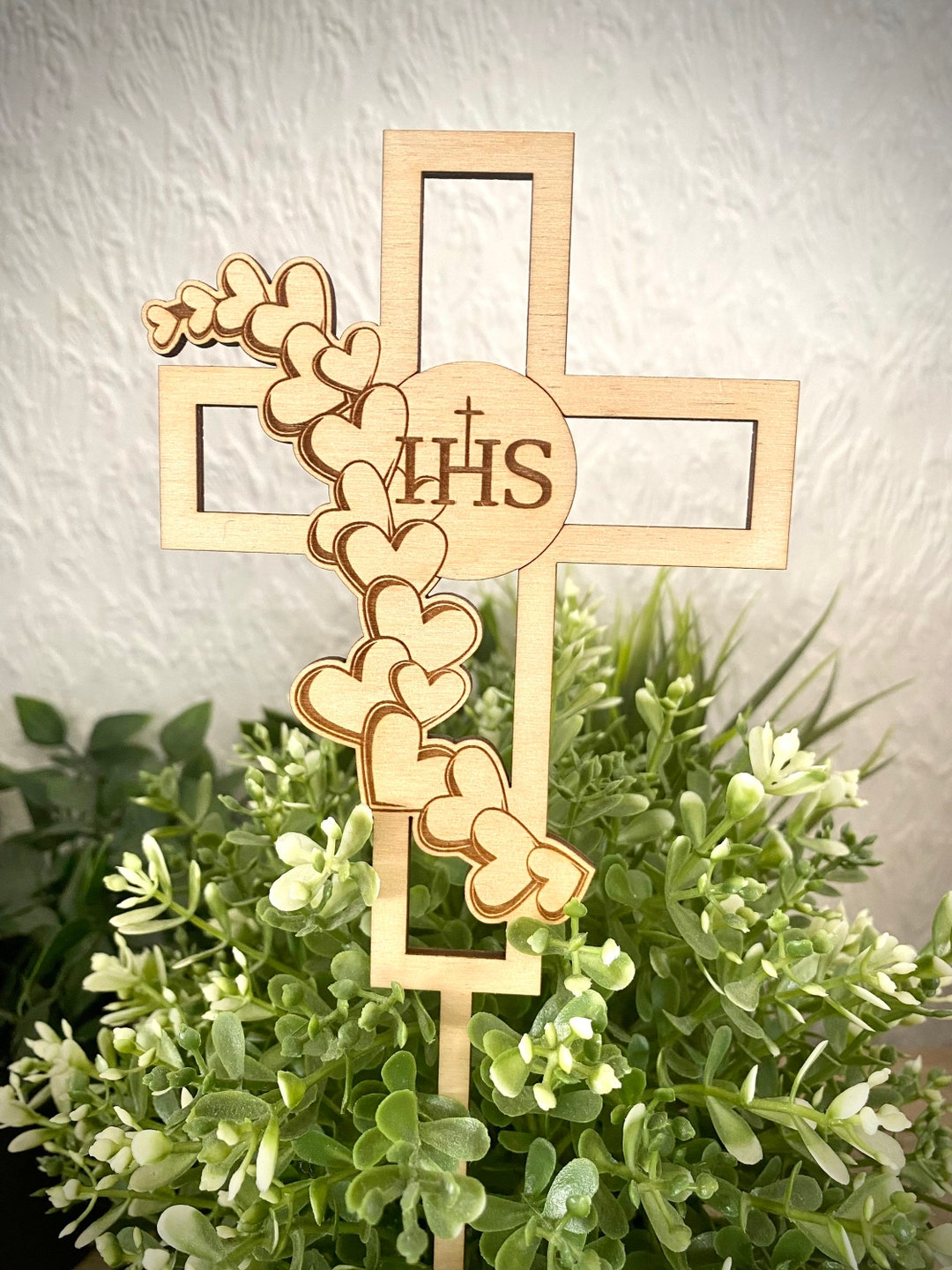 First Holy Communion,wooden Cake Topper, IHS - Etsy