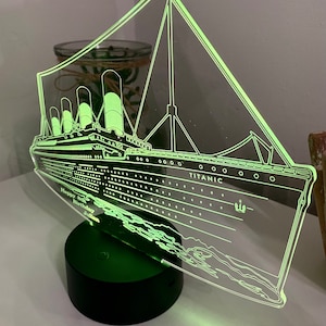 Titanic Boat Night Light Decor Lamp 16 Colors Changing, Titanic ...