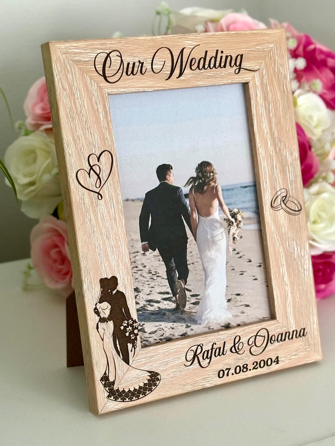 Personalised Wedding Photo Frame Engraved Frame Wooden Photo Frame ...