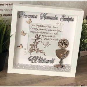 First Holy Communion 3D Box Frame Gift Keepsake , Pierwsza Komunia ...