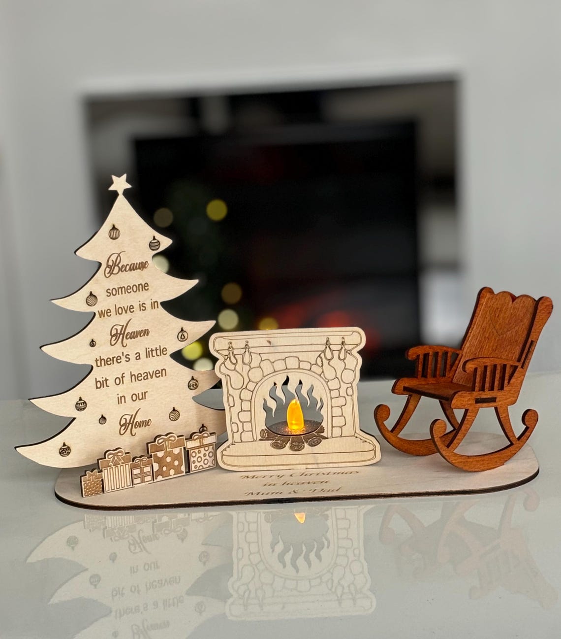Christmas in Heaven, Christmas Memorial Gift Personalised Tree ...